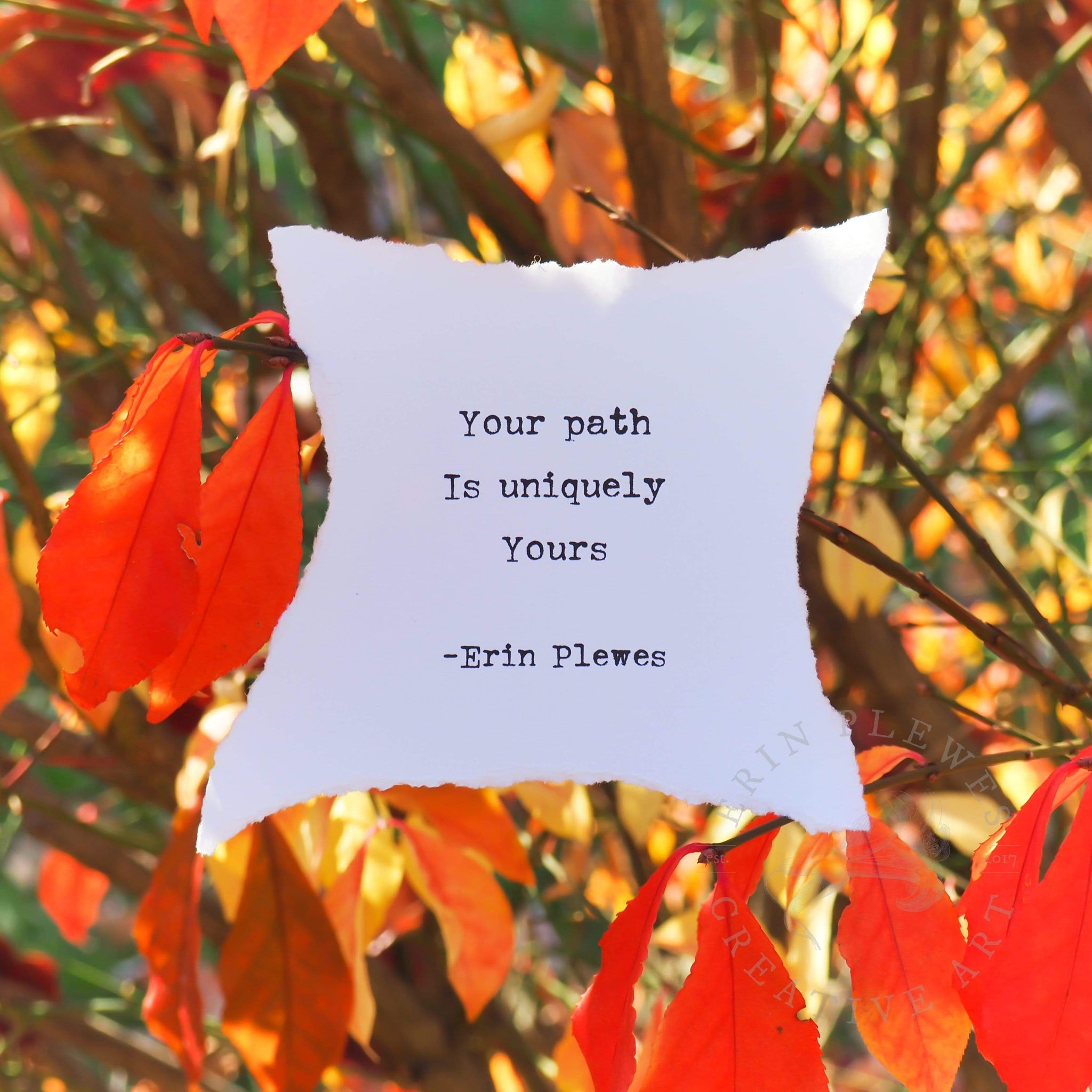 "Your Path Is Unique" Encouraging Quote Mini Artwork | Nature Gift ...