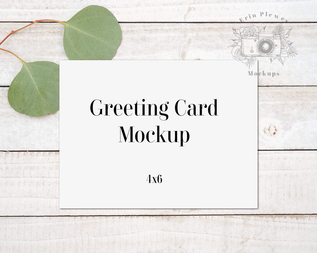 4x6 Greeting Card Mockup, 4"x6" Invitation Mock up on Rustic Wood, Sty ...