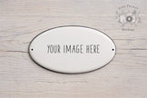 Enamel Sign Mockup, Oval Sign Mock-up on White Farmhouse Style Rustic ...